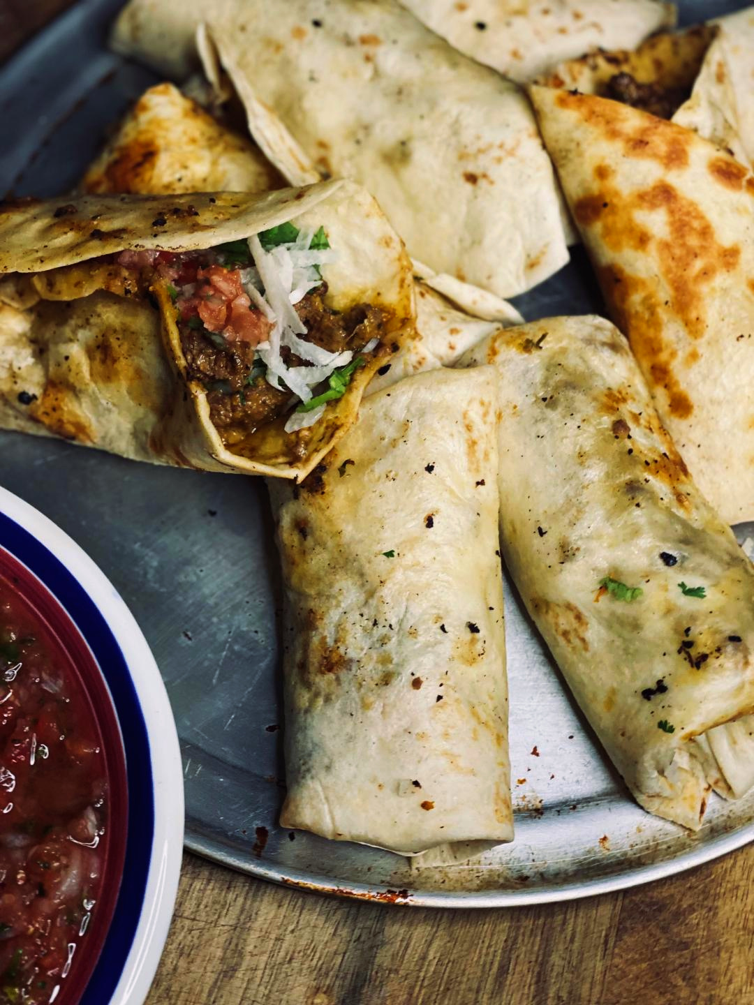 Beef & Oaxaca Tacos - Two & A Knife